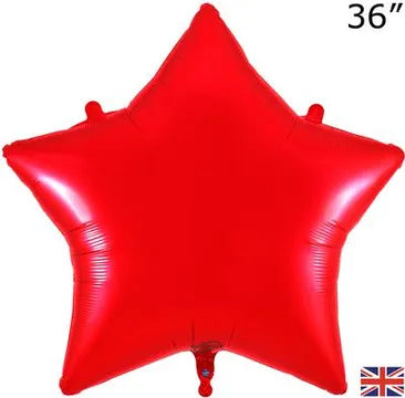36 inch Red Star Foil Balloon Packaged